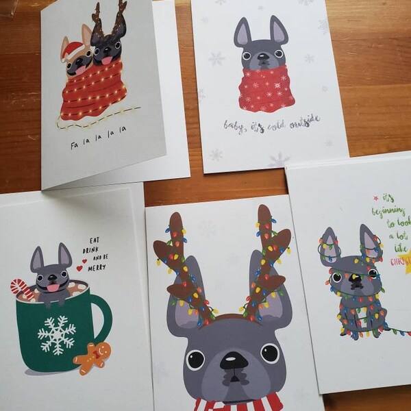 Custom Frenchie Christmas Card Box Set / Mix & Match Any 12 French ...