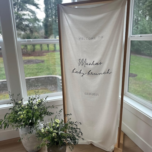 Personalized Fabric Baby Shower Sign, Custom Baby Shower Sign, Welcome ...