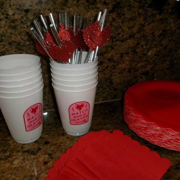 Match Made in Heaven / Perfect Match Bachelorette Party Straws / She ...