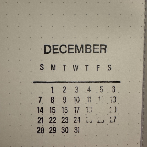 Minimalist Calendar Clear Stamp Set, 4x6in Months Journal Photopolymer ...