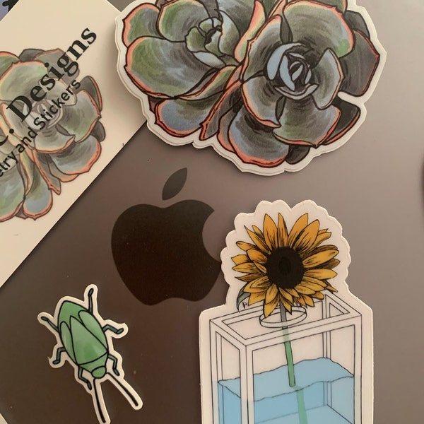 Blue Flower Sticker, Clear Sticker - Etsy