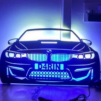 Metal LED Lighted Car Logo, Car Led Sign, Garage Accessories, Wall ...