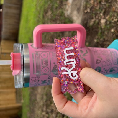 Stanley Name Plates Lid Toppers Cup Accessories Pink Blue Personalized ...