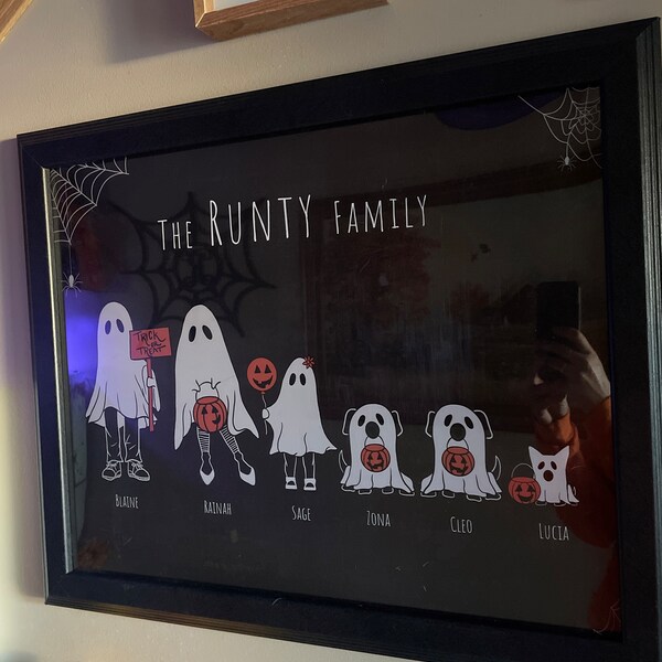 Halloween Family Sign, Personalized Halloween Sign, Ghost Family ...