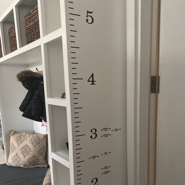 Growth Chart Ruler Vinyl Decal Kit, Growth Chart Decal, Numbers and ...