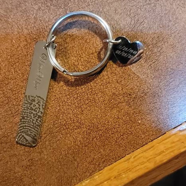 Your Handwritten Keychain, Your Design, Fingerprint Keychain ...