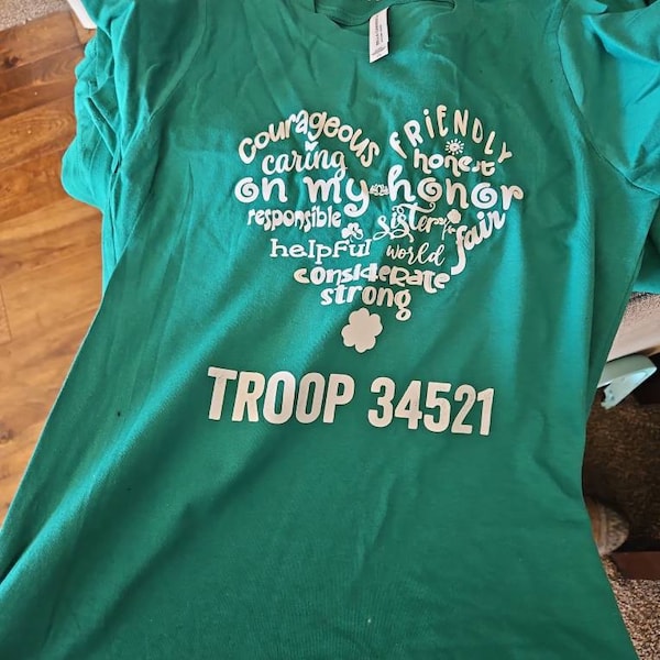 Custom Scout Troop Shirt, Heart Scout Tee, Personalized Troop Scouts ...