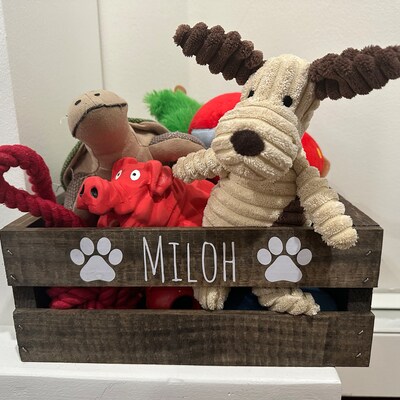 Small Dog Toy Box Toy Crate Pet Storage Pet Toy Crate Customized Pet ...
