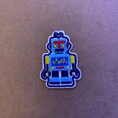 Robot Iron-on Patch Robot Badge Cartoon Applique Motif - Etsy