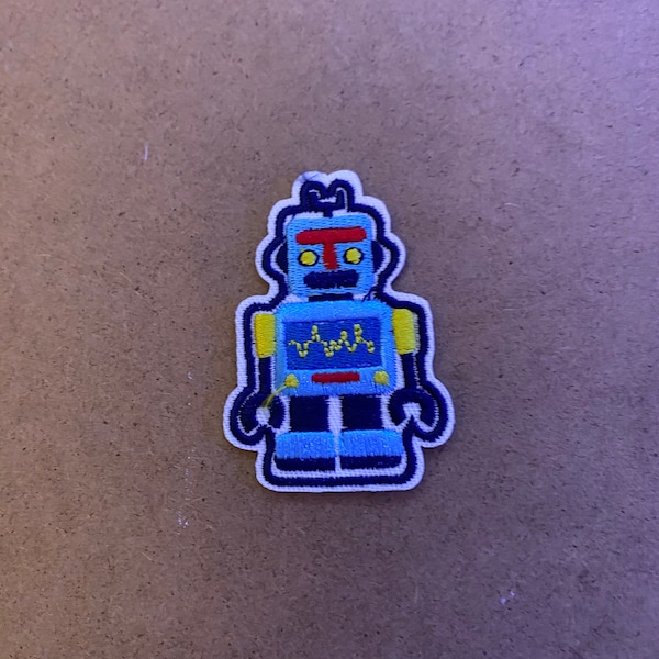 Robot Iron-on Patch, Robot Badge, Cartoon Applique Motif, Decorative ...