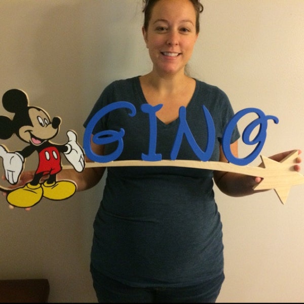 Disney Mickey Mouse, Monogram, Baby Boys, Wooden Name Sign, Baby Name ...