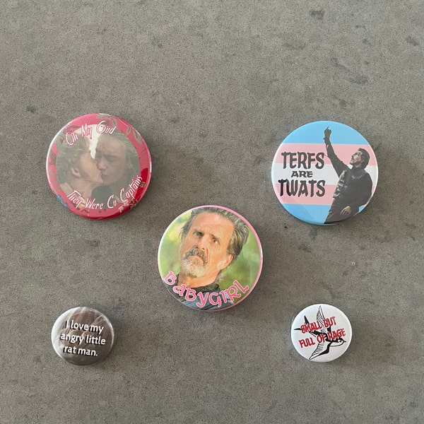 Demi Mr. Buttons Pride Button - Etsy