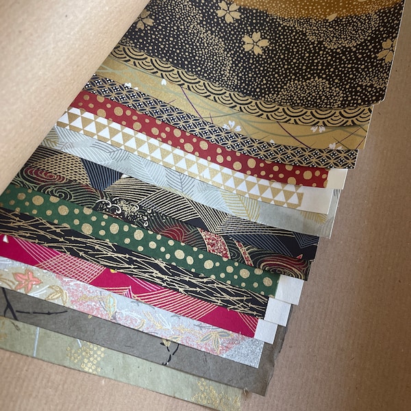 Japanese Paper Chiyogami Yuzen "leaves Storm and Pine Needles in ...