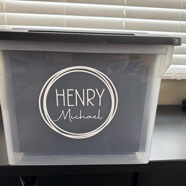 KIDS Vinyl Name Decal, Milestone Tote Decal, File Box Decal, School ...
