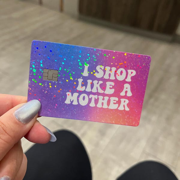 Kawaii Cat Rainbow Confetti Credit Card Skin, Funny Credit Card Skin ...