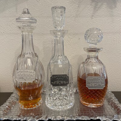 Copper Colored Liquor Decanter Tags Set of 8 Labels for Alcohol ...