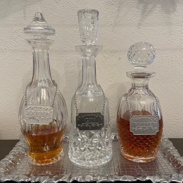Copper Colored Liquor Decanter Tags - Set of 8 Labels for Alcohol ...