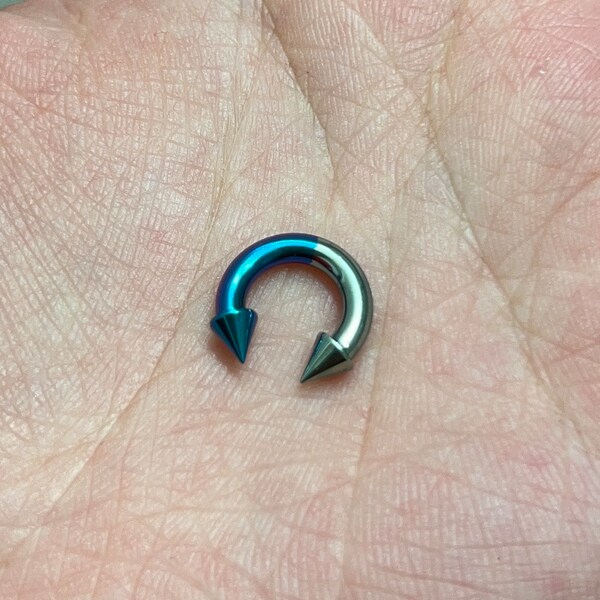 HALF GOLD / SILVER (4G, 5G, 6G, 7G, 8G, 10G, or 12G) Anodized Astm F136 ...