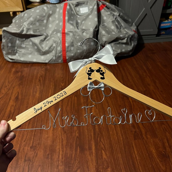 Disney Wedding, Mickey Mouse Hanger,personalized Wedding Hanger,disney ...