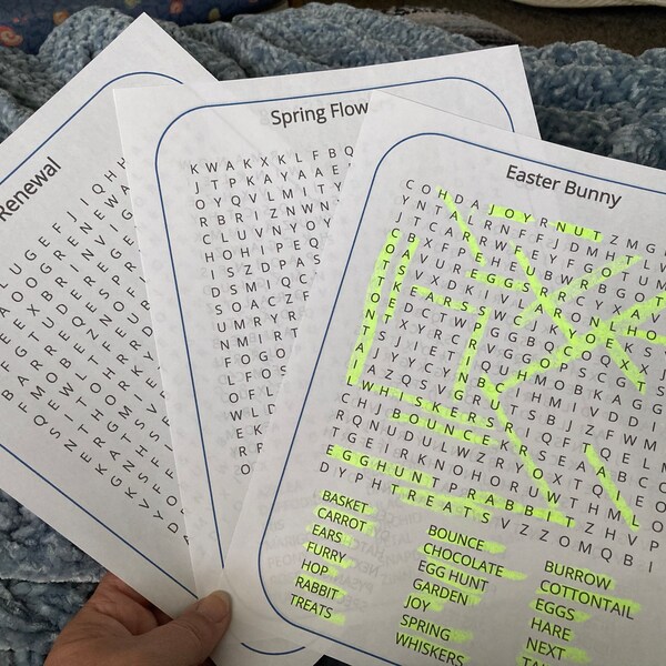 Spring Word Search Puzzle: Large Print Easter Game (digital Download ...