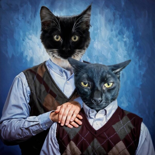 Custom Pet Portrait, Family and Pet Custom Portrait, Funny Custom ...