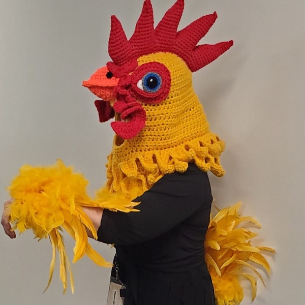 Crochet Chicken Hat Pattern DIGITAL PDF Costume Headpiece Rooster and ...