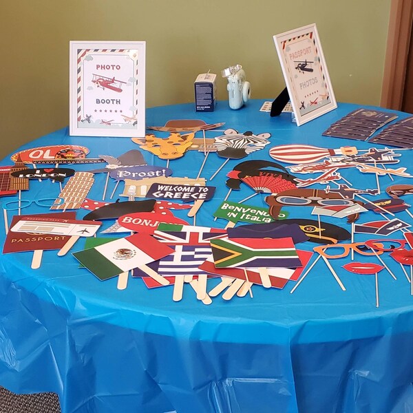 Printable Pilot Party Photo Booth Props, Airplane Party Photo Booth ...