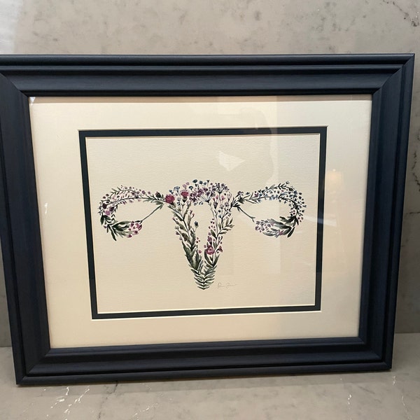 Floral Colon Watercolor Print - Floral Abstract Colon ...