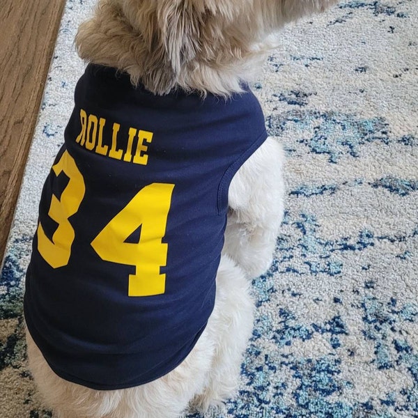 CUSTOM PET Jersey Tank T-shirt Personalized ANY Color Name Number Dog ...