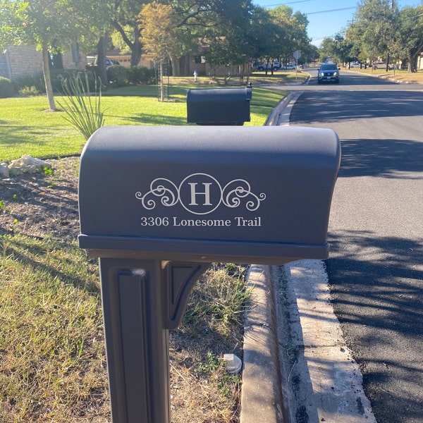 Personalized Mailbox Decal: Monogram Address Vinyl Decals - Etsy