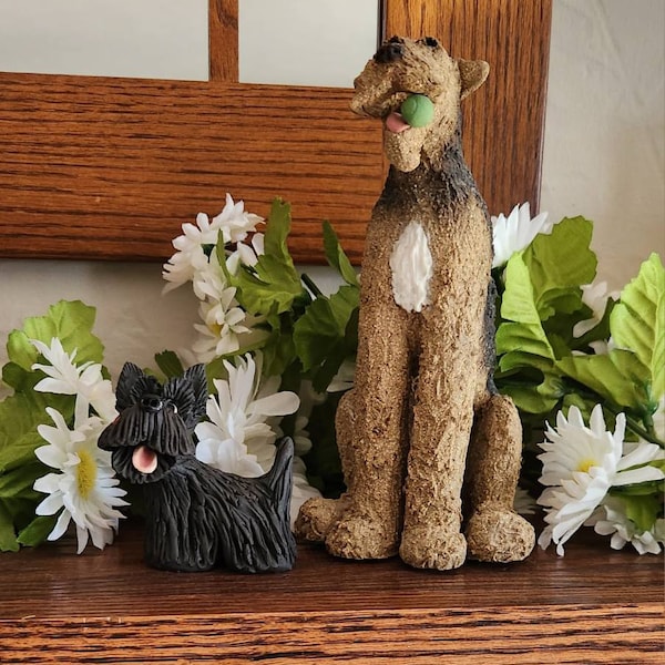 Goofy Dog,clay Dog, Dog Sculpture, Dog Business Card Holder, Hand Made ...