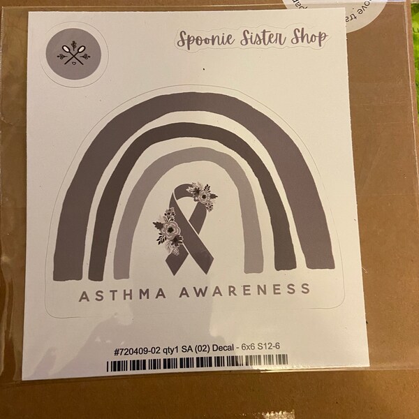 Rainbow Asthma Sticker, Asthma Awareness Decal, Asthma Support Stickers ...