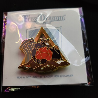 Raccoon With D20 Pin Trash Rolls RPG Pin Hard Enamel Pin - Etsy