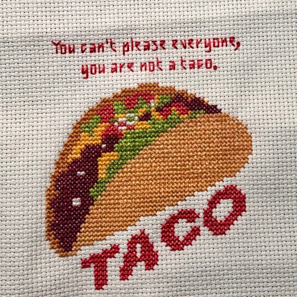 Taco Cross Stitch Pattern, Mexican Food Cross Stitch Pattern PDF - Etsy