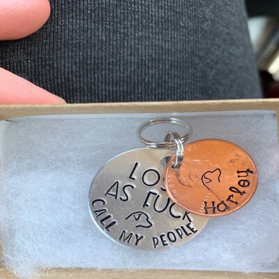 Personalized Penny Pet ID Tag Custom Funny Pet Identification - Etsy