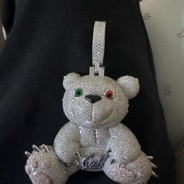 Custom Cartoon Character Smurf 925 Silver 37ct Moissanite Icedout ...