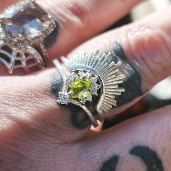 Citrine Sunshine Ring, 18k Gold Plated, 925 Sterling Silver Ring ...