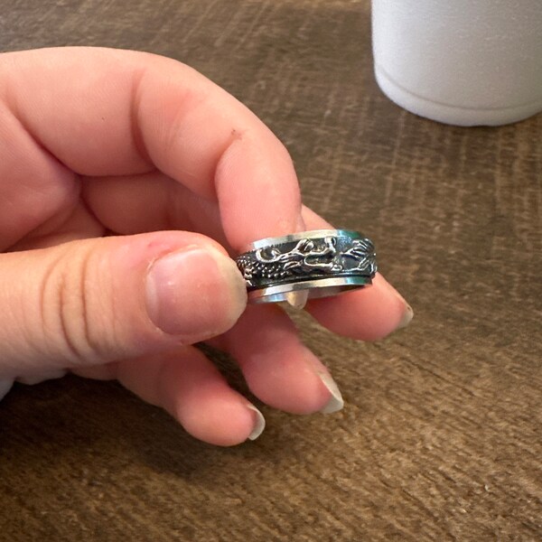 Fidget Dragon Anxiety Spinner Rings, Rotating Anti Stress Worry Ring ...