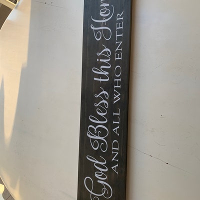 Bless This Home and All Who Enter, Entryway Welcome Wood Sign, Top ...