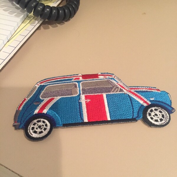 British MINI COOPER PATCH Iron-on Embroidered Applique Car Automobile ...