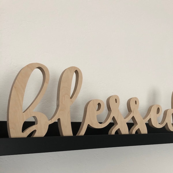 Wooden Blessed Sign Free Standing Letters Blessed Standing or Wall ...