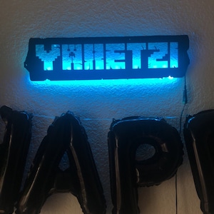 Personalized Minecraft Inspired Name / Screen Name LED Sign, Mine Craft ...
