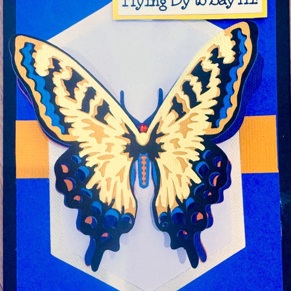 3D Layered Tiger Swallowtail Butterfly SVG PDF EPS, 3D Layered ...