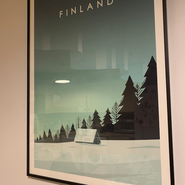 Finland Print Poster | Lapland Wall Art | Finland Travel Poster ...