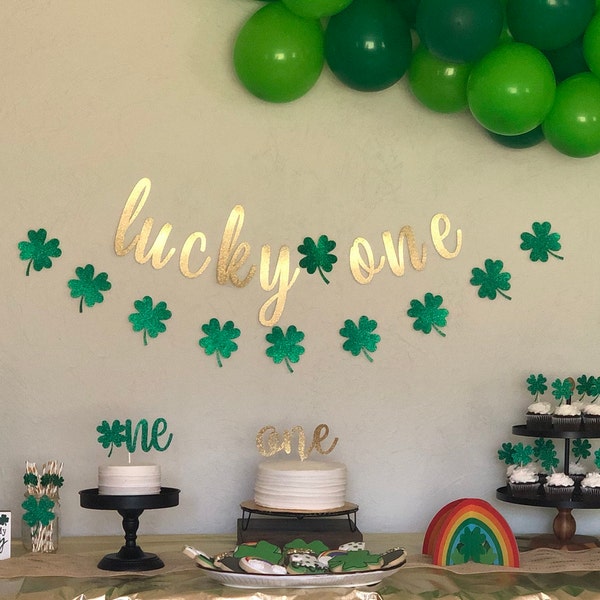 Lucky One Banner, Lucky One, Shamrock Banner, St Patrick’s Day Birthday ...