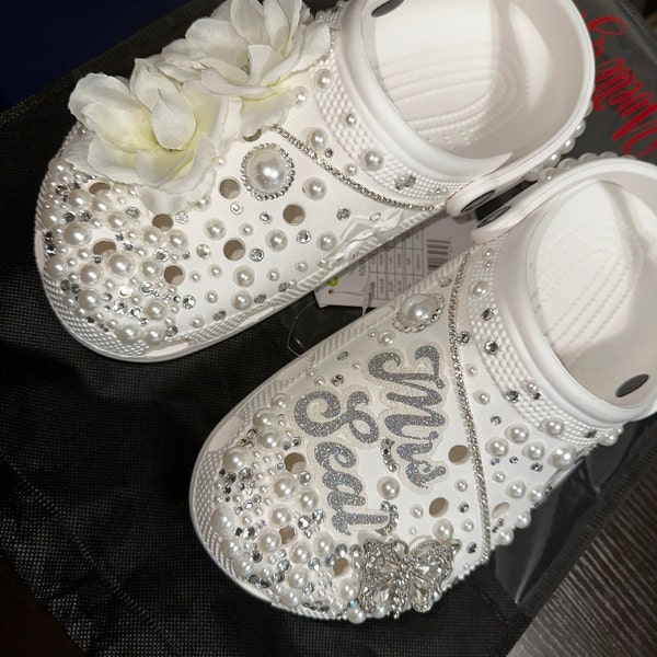 Bride Elegant Wedding Crocs Comfortable Shoes for Brides, Bridal Party ...