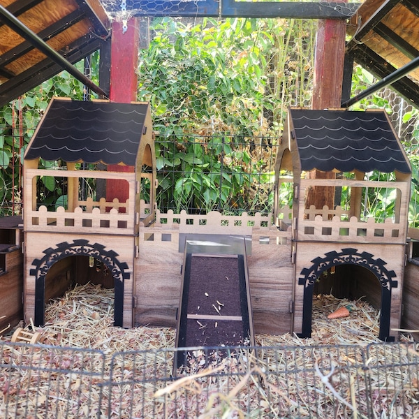 Special Design Bunny Castle, Wooden Rabbit Castle, Large Rabbit House ...