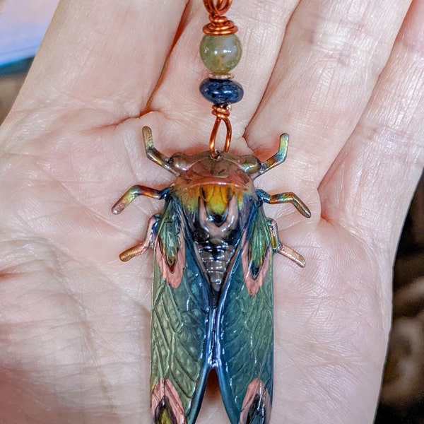 Cicada Necklace - Copper Cicada Pendant - Brood X Cicada Jewelry ...