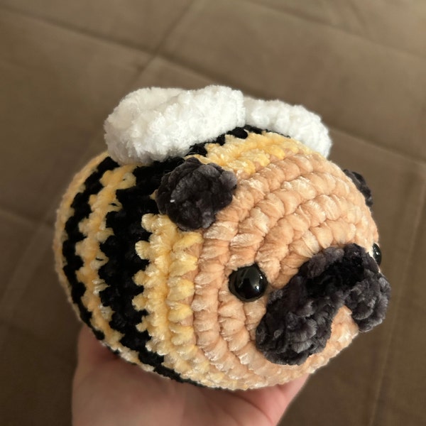 Bee Pug Plush: Handmade Crochet | Stuffed Animal Pug Dog in a Bee ...