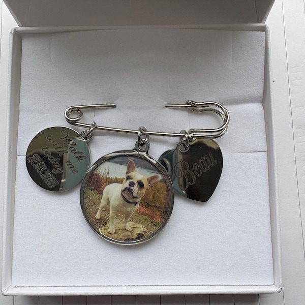 Personalized Memorial Lapel Pin for a Groom, Photo Wedding Charm, Walk ...